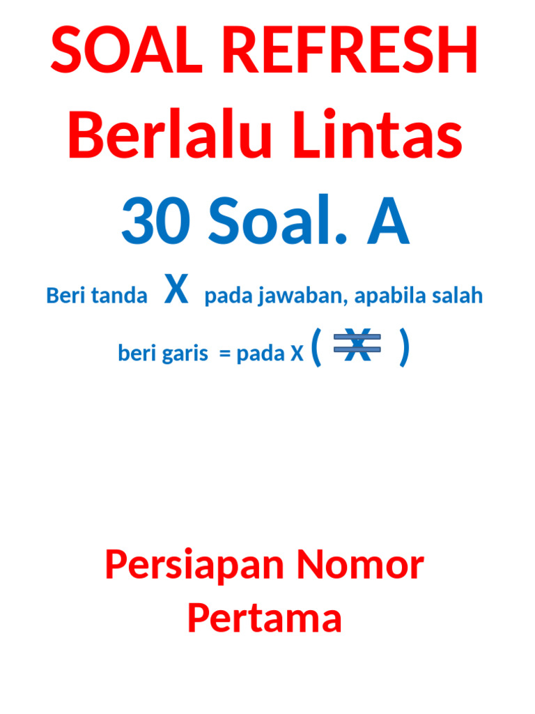 Soal Refresh Berlalu-Lintas A | PDF