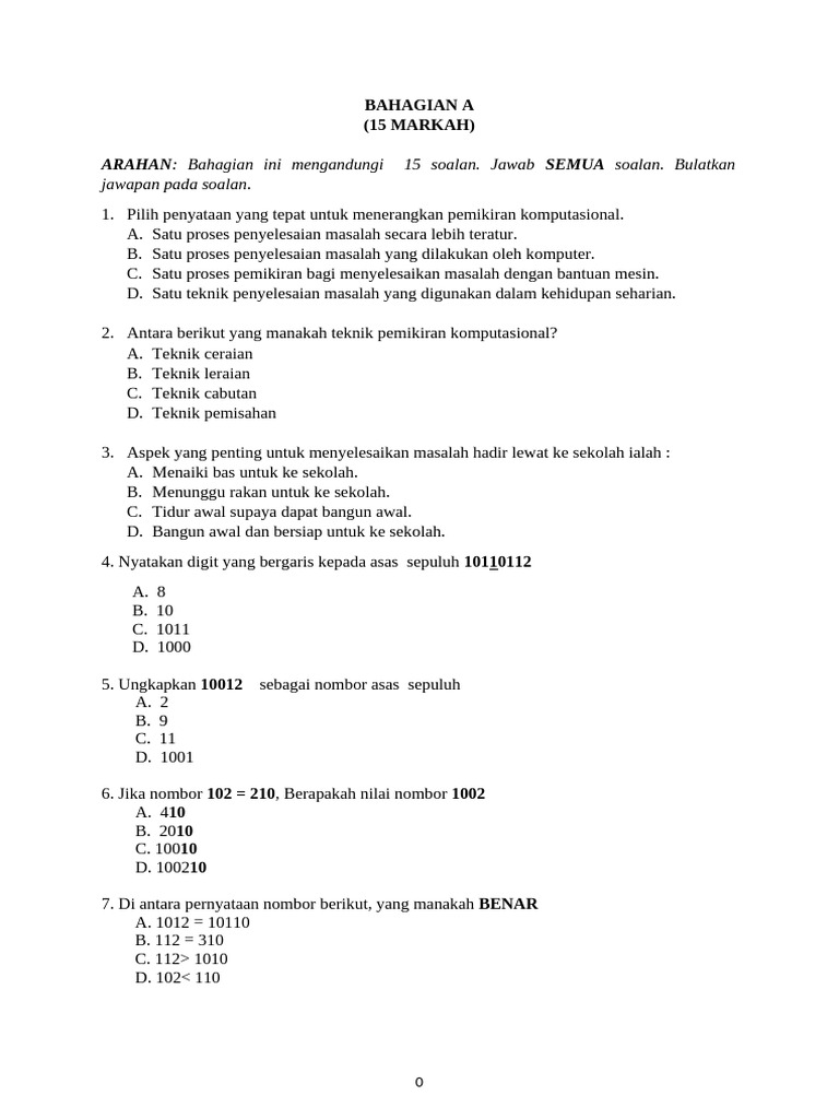 Peperiksaan Akhir Tahun Ask Ting 1 2020 | PDF