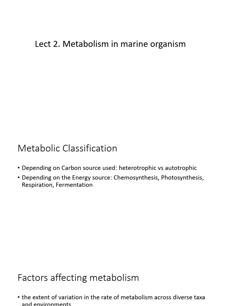 Lect 2_Metabolism | PDF