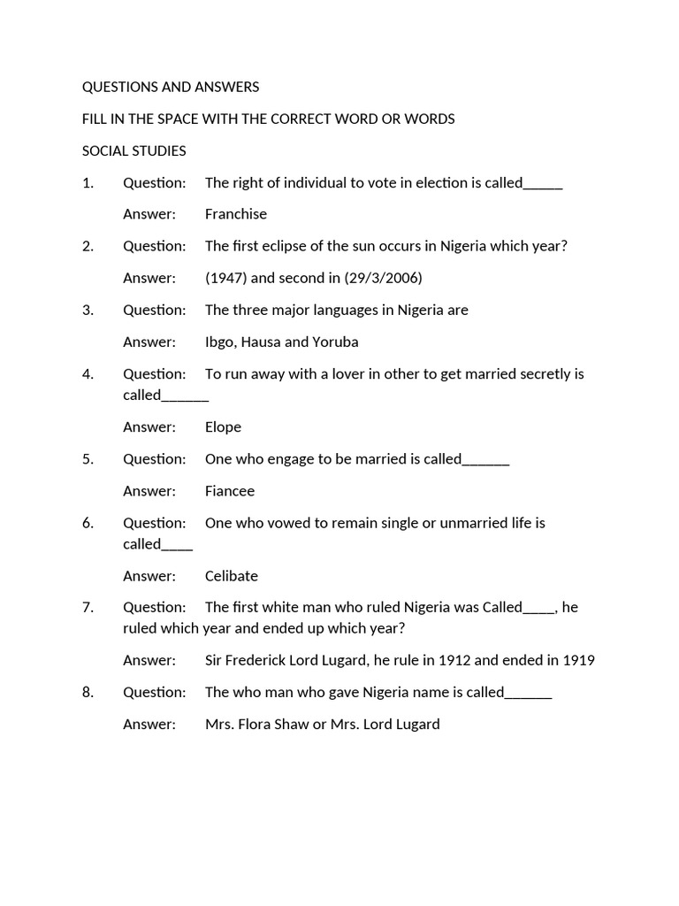 Questions and Answers | PDF