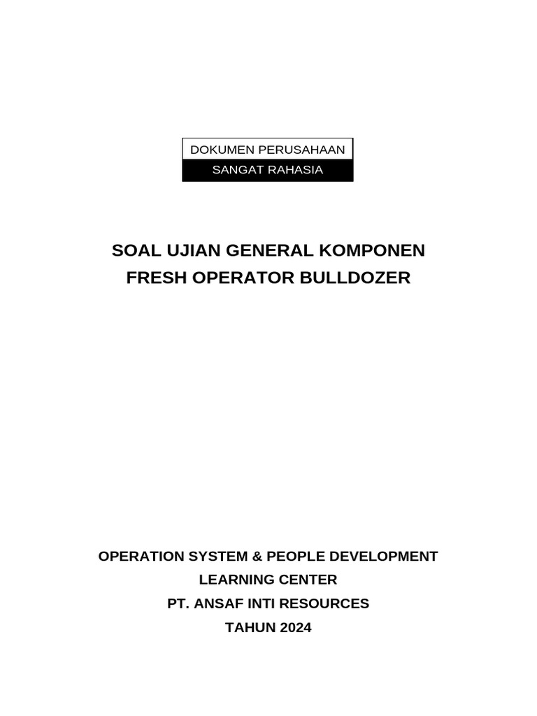 Post Test General Komponen Bulldozer D85 | PDF