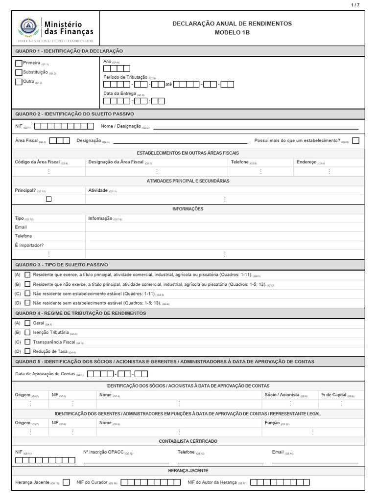 Anexo 2 Formulário Mod. 1B - Versão 1.1. | PDF