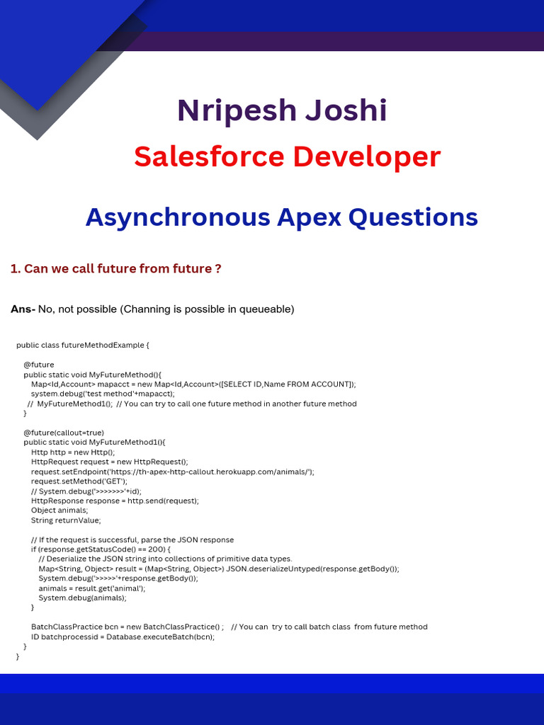 Asynchronous Apex GJGBN | PDF | Json | Databases