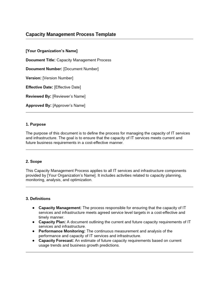 Capacity+Management+Process+Template | PDF