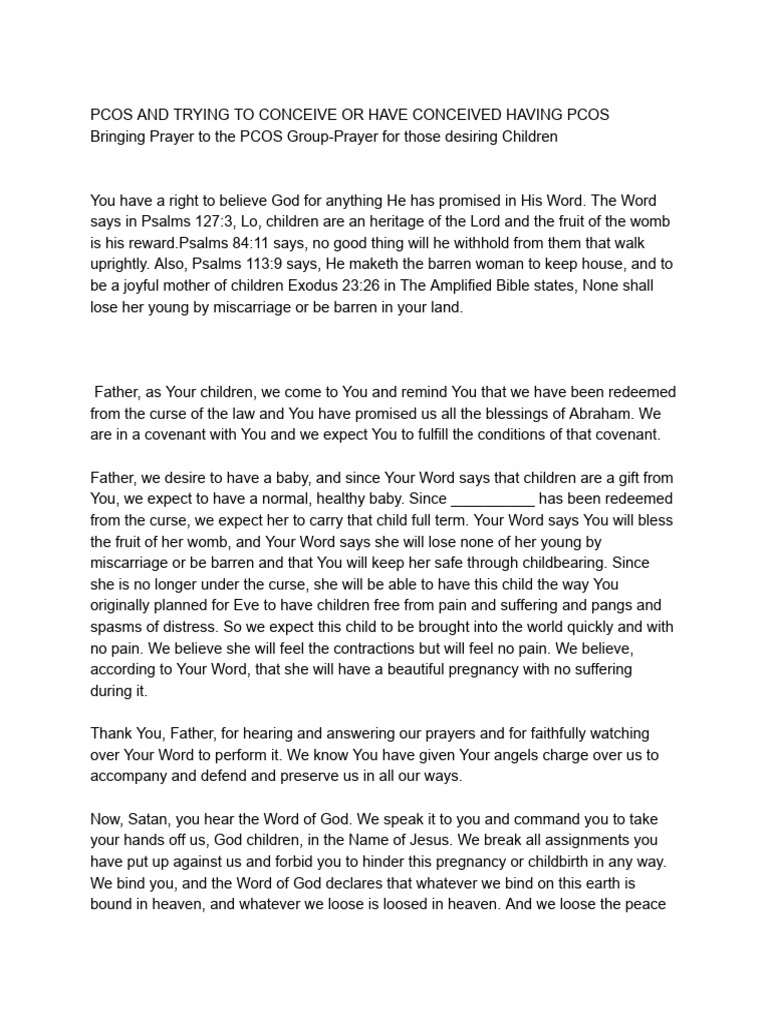Prayer For Conceiving | PDF