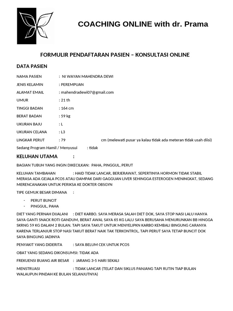 Coaching Online Form1 | PDF