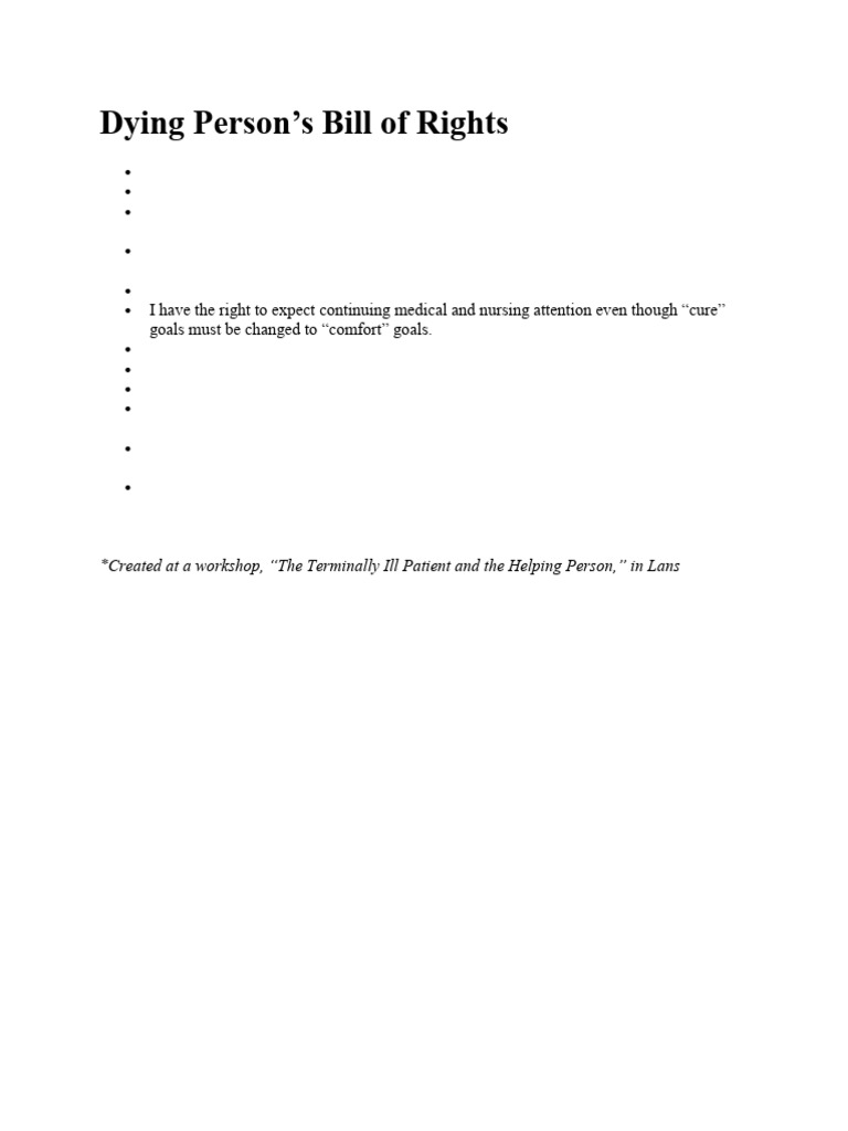 Dying Persons Bill of Rights 2 | PDF