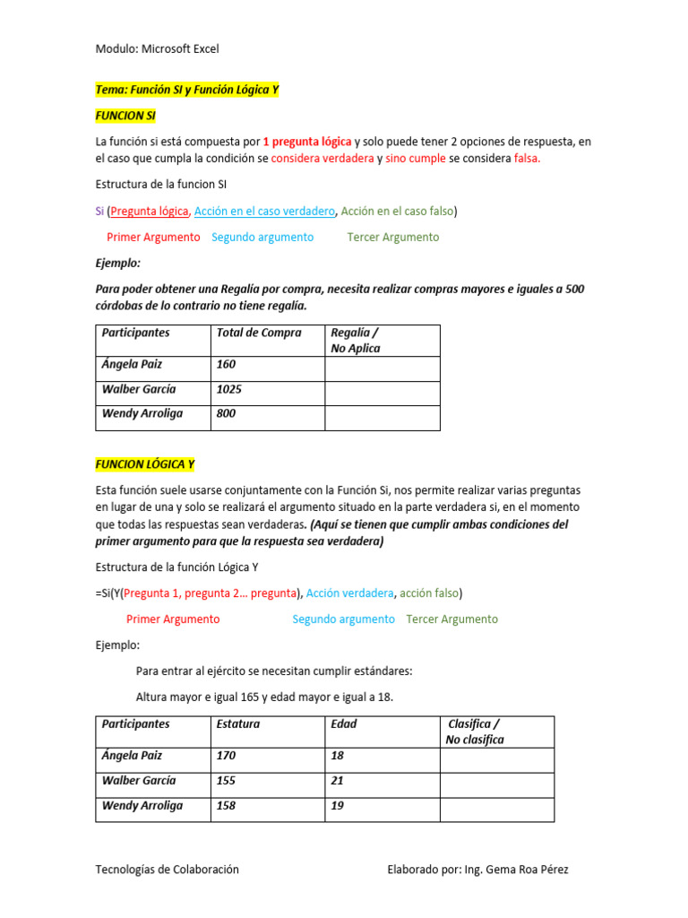 Formulas Si _ Y | PDF