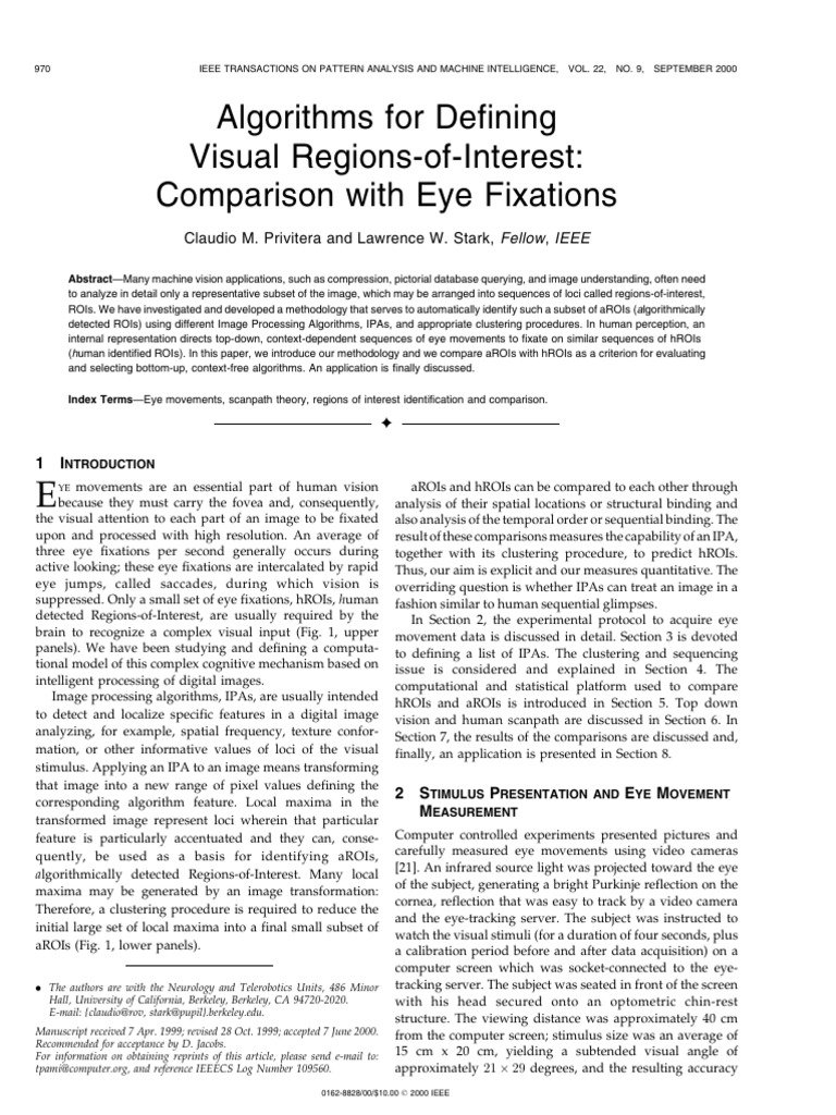 Algorithms For Defining Visual Regions-Of-Interest Comparison With Eye ...