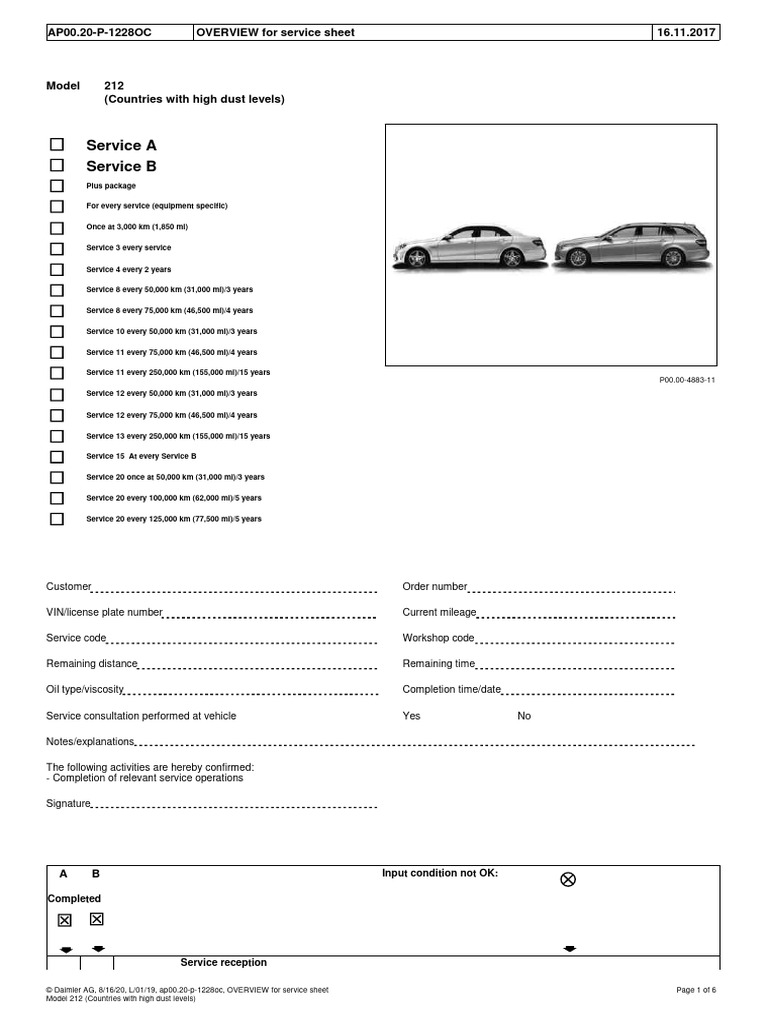 Service Sheet W212 | PDF