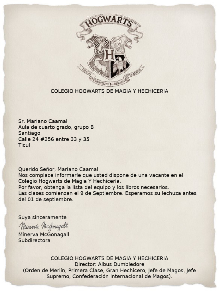 CARTAS HARRY POTTER | PDF