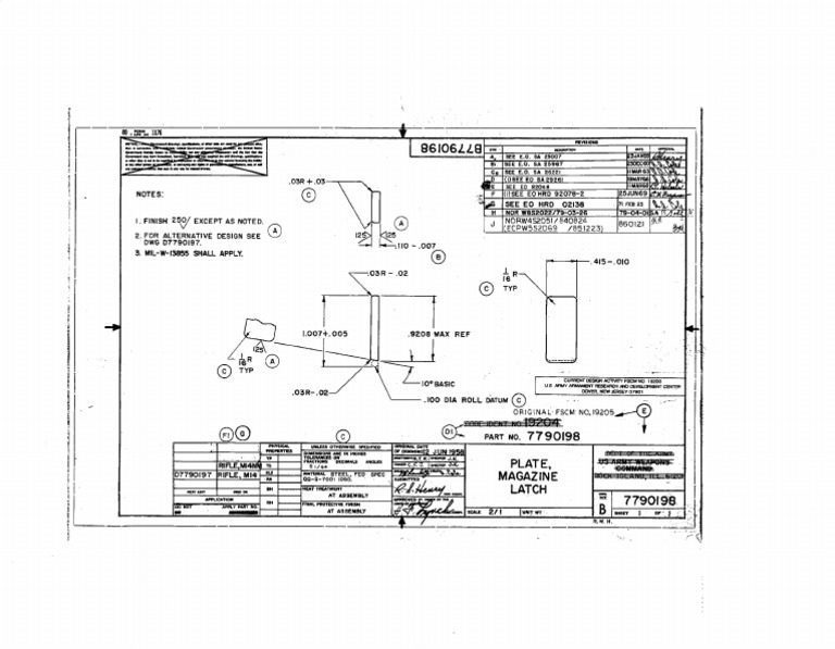 Dwg 7791098 Magazine Latch Plate | PDF