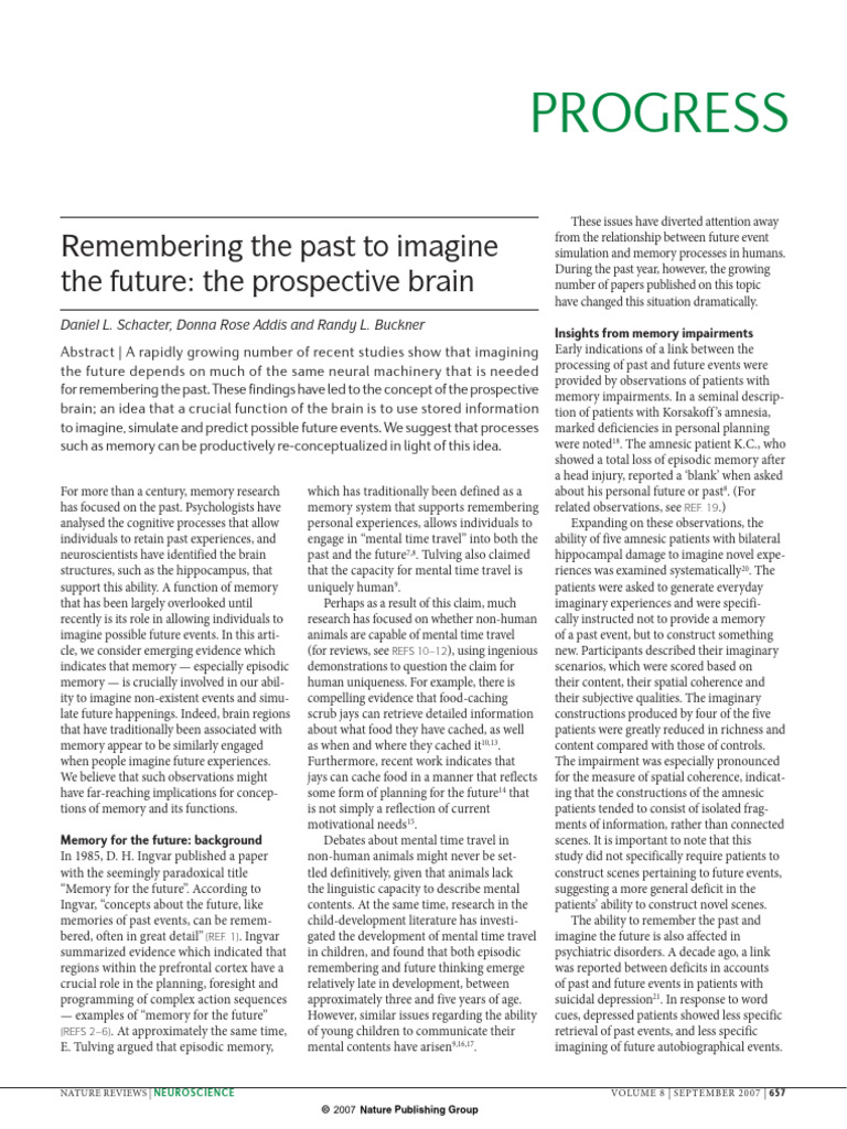Schacter Et Al 2007 | PDF