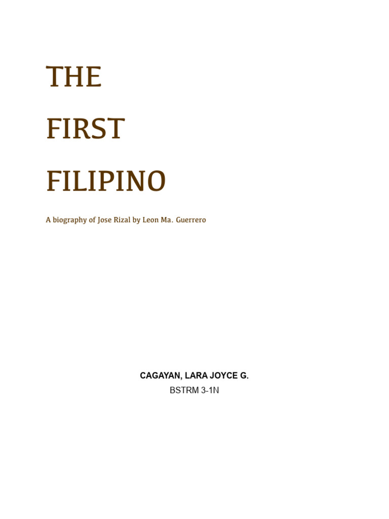 The First Filipino A Biography of Jose R | PDF