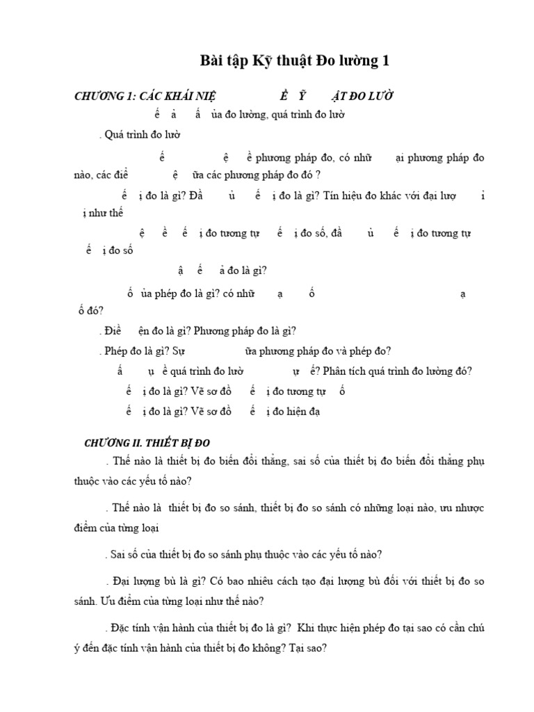 Bai Tap Ky Thuat Do Luong Dien-Chuong 1 | PDF