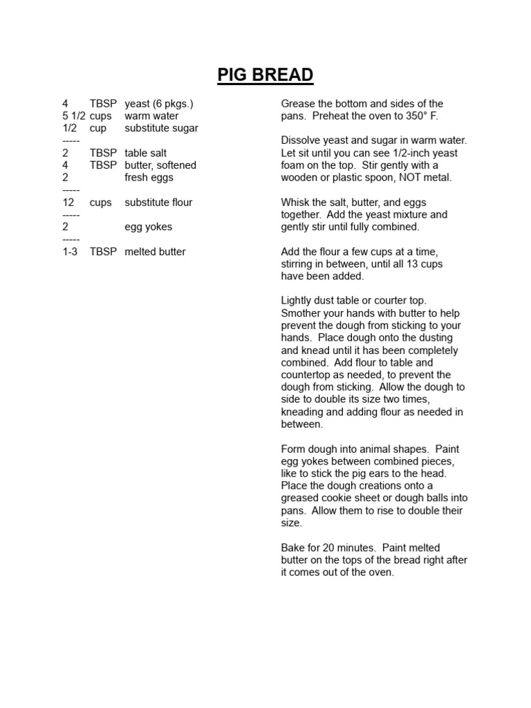 3 Pig Bread | PDF | Breads | Cooking, Food & Wine