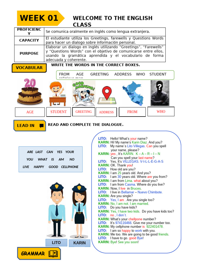 MODULO 01 ingles - MISS ANGELA | PDF