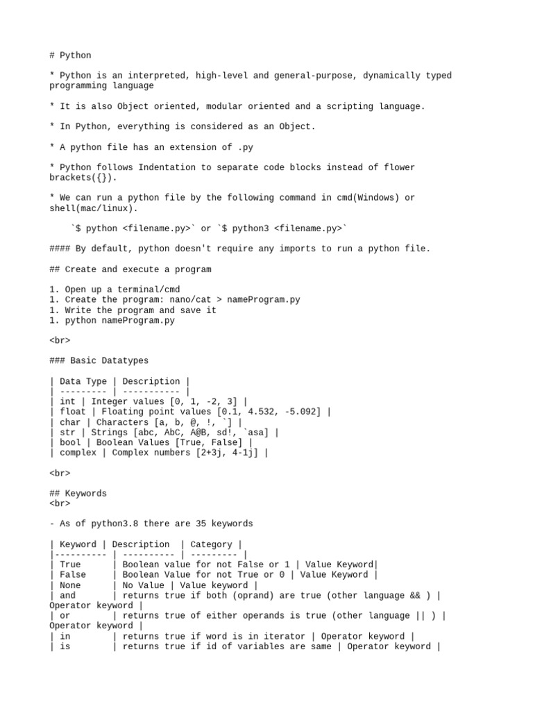 Python Cheatsheet | PDF Python Cheatsheet | PDF