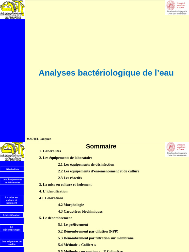Analyses Microbiologique de L'eau | PDF