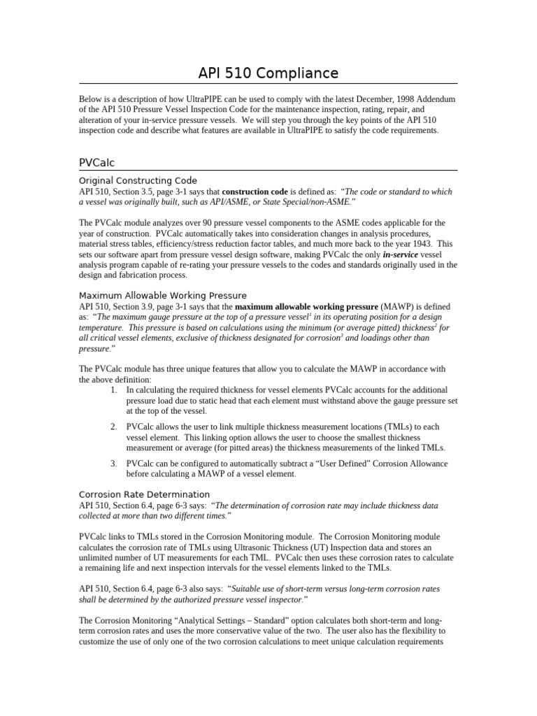 API 510 Compliance New | PDF