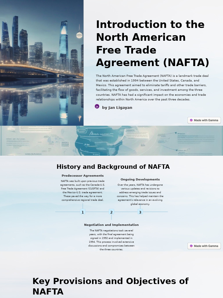 Introduction To The North American Free Trade Agreement NAFTA | PDF