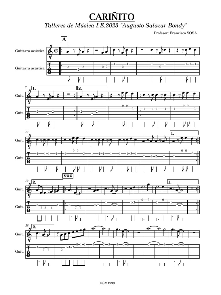 CARIÑITO-Guitarra Acústica | PDF