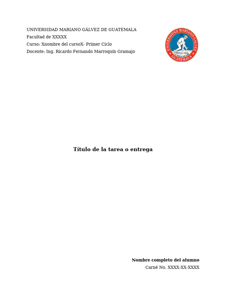 Formato Entrega de Tareas | PDF