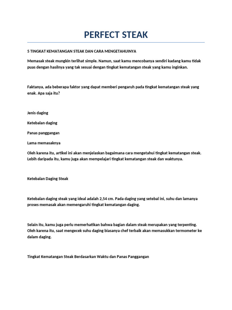PERFECT STEAK-WPS Office | PDF
