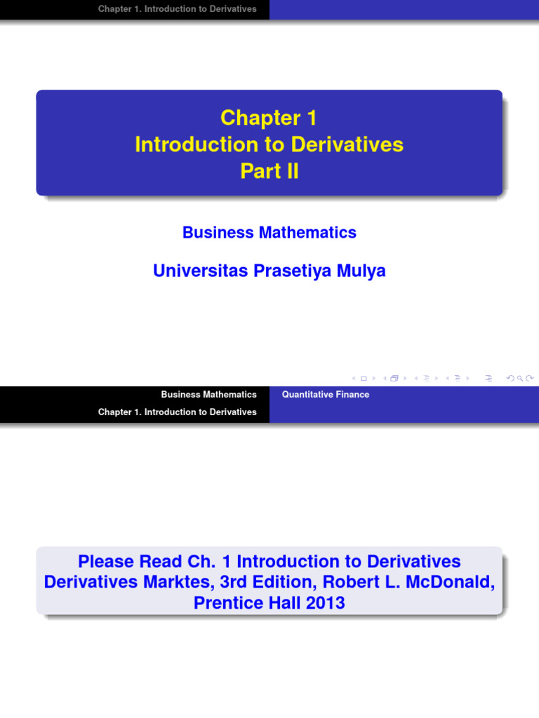 01 CH 1 Intro To Derivatives - Part 1 | PDF