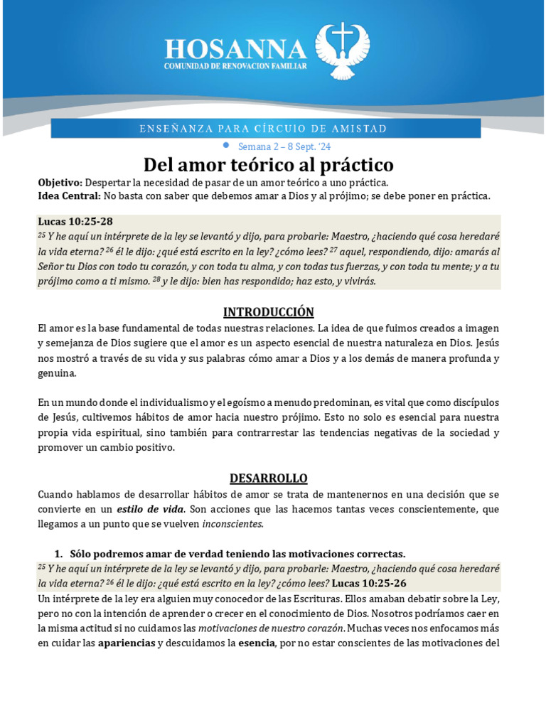 F0924 I - Del Amor Teórico Al Práctico | PDF | Amor | Jesús