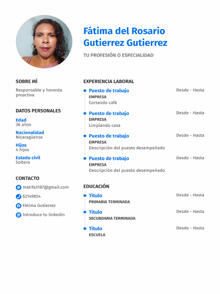 Fatima Gutierrez CV | PDF