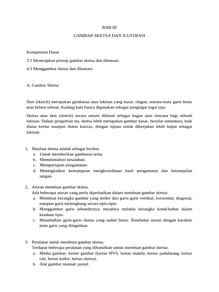 Teknik dan Aturan Menggambar Sketsa | PDF