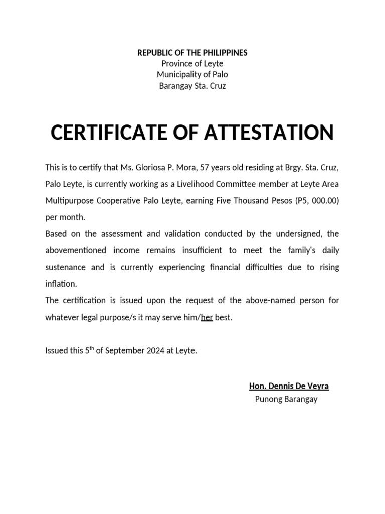 Certificate of Attestation | PDF