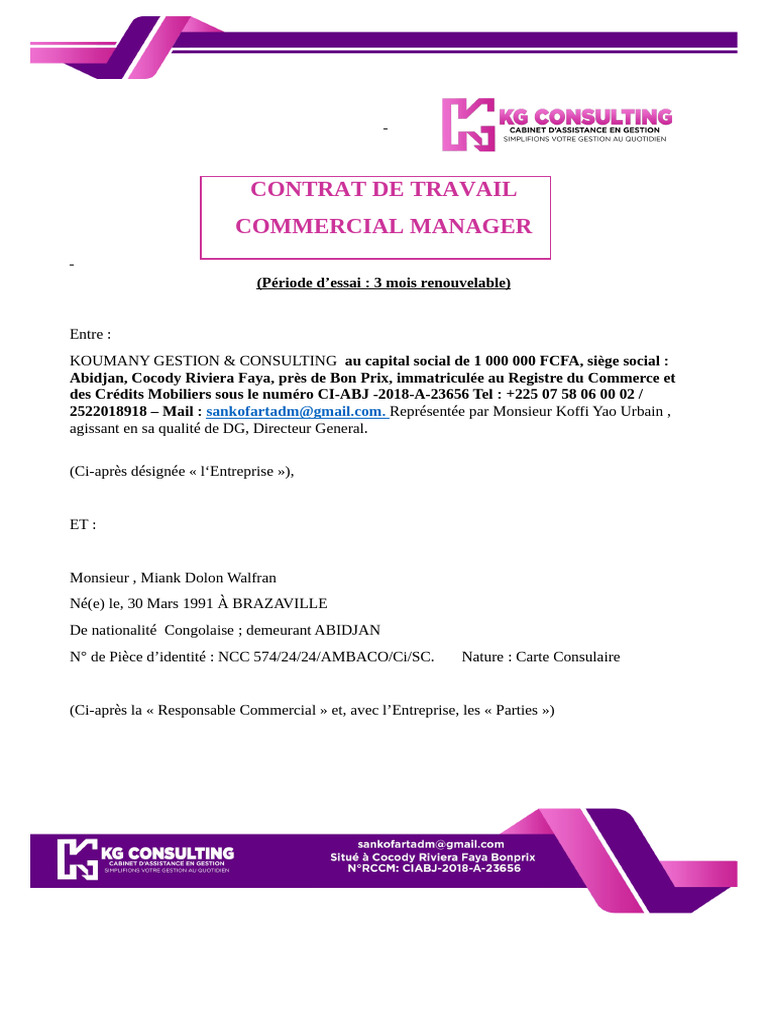 KGC-CONTRAT COMMERIAL (Youlou Wulfrant) | PDF