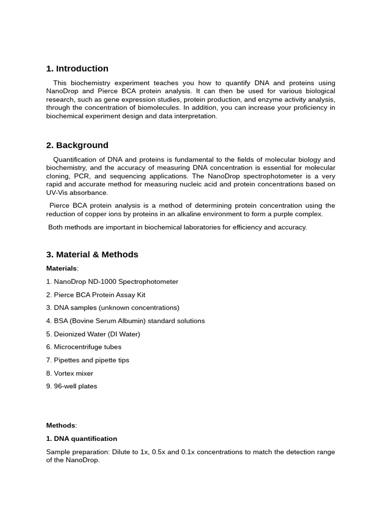 Biochemistry Laboratory Report (202XXXXX) | PDF