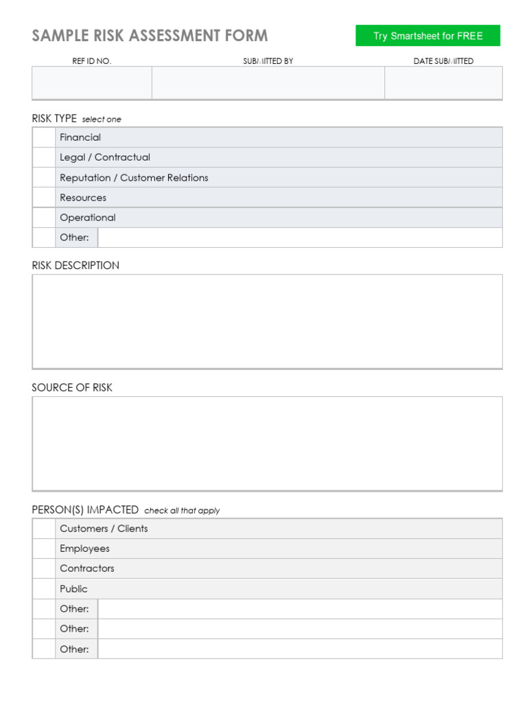 IC Sample Risk Assessment Form 10878 - PDF | PDF