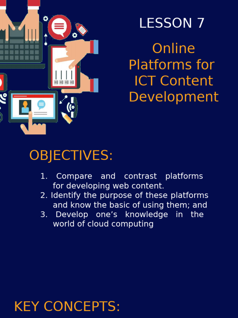 Lesson 7 Online Platform For Ict Content Development | PDF