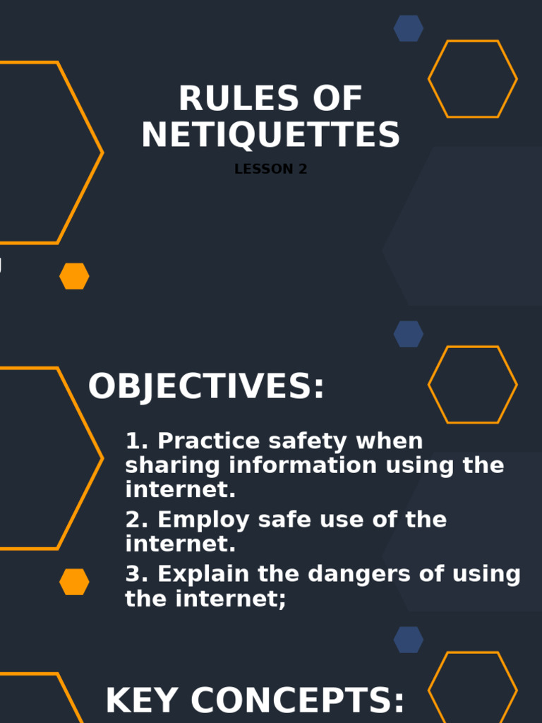 Lesson 2 - Rules of Netiquettes | PDF