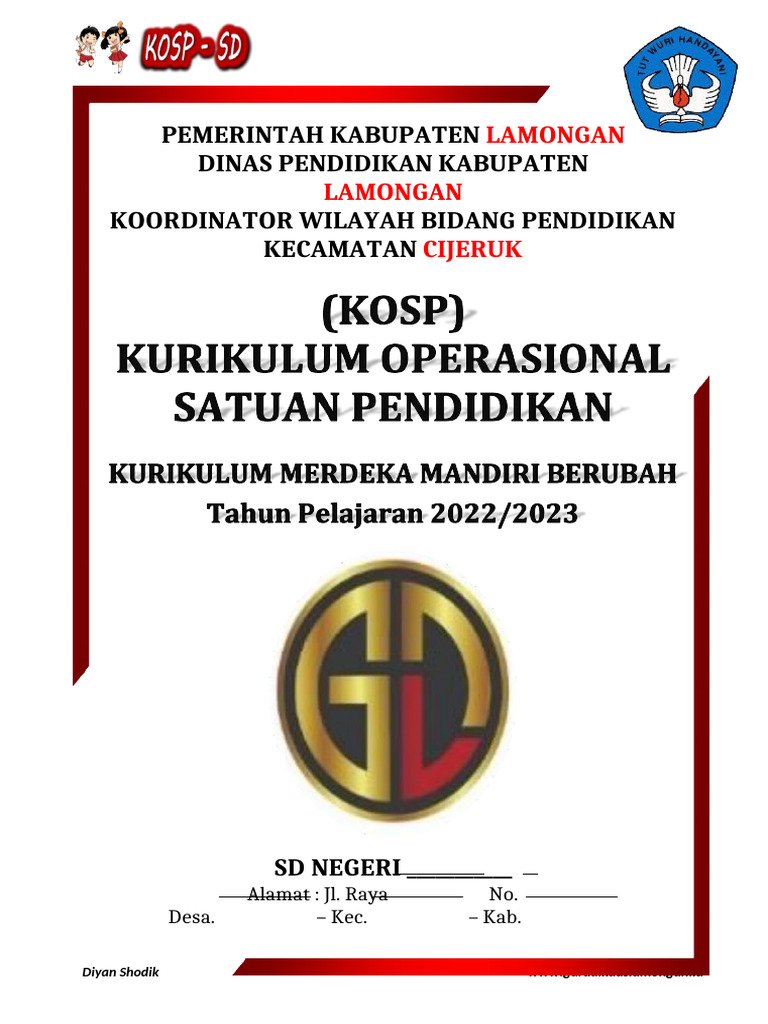 Dokumen 1 KOSP Merdeka Belajar 2022-2023 (Gurudikdaslamongan) | PDF