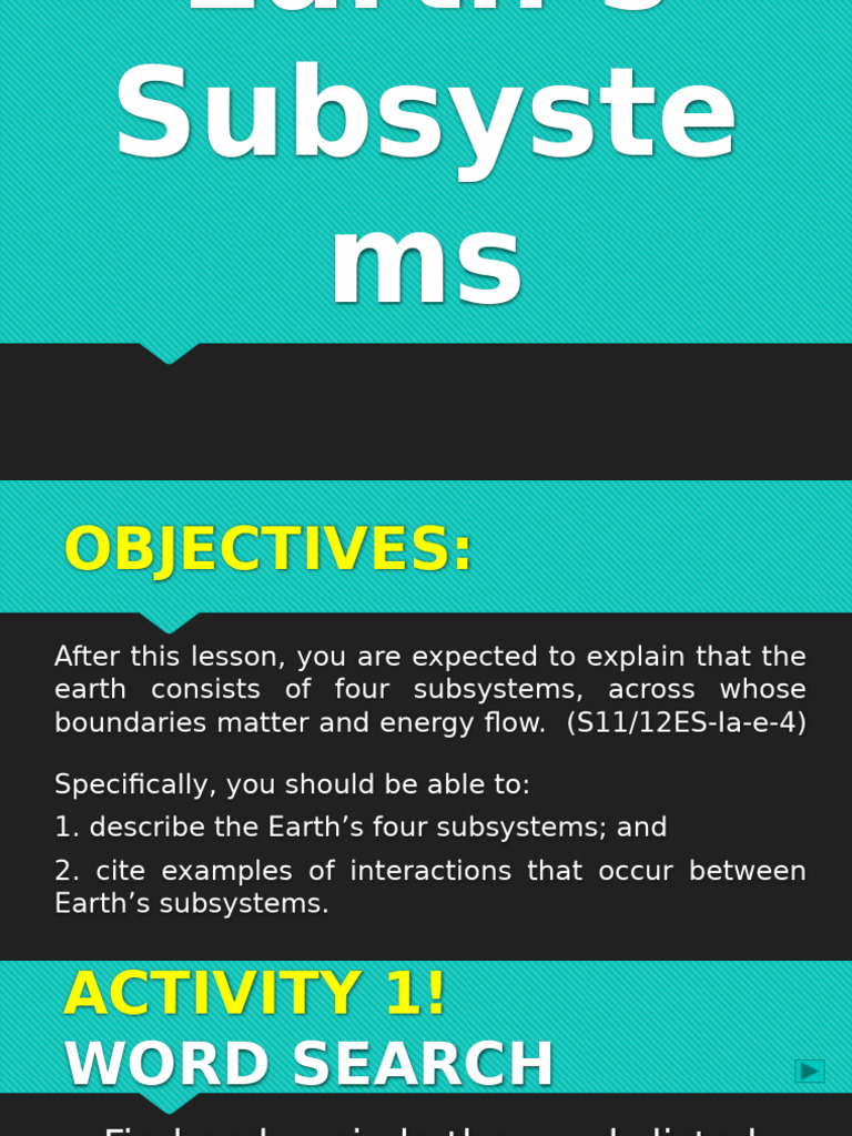 Lesson 2 The Earths Subsystems | PDF