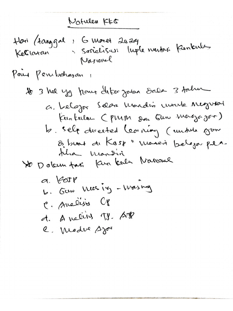 Notulen 1 Maret | PDF