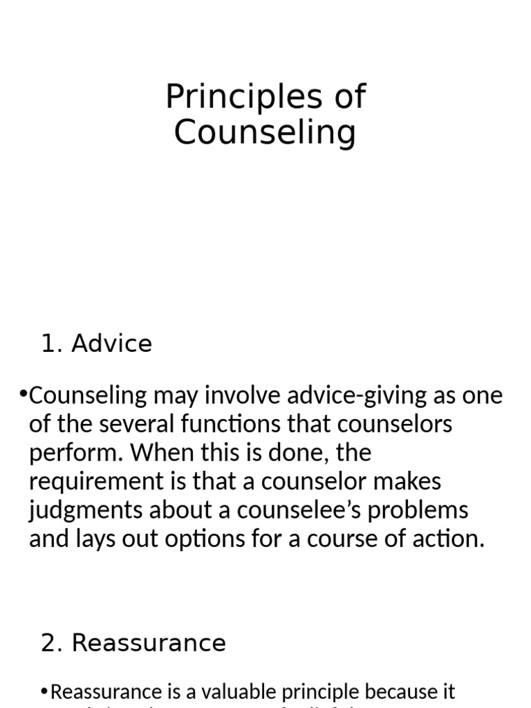 Principles of Counseling | PDF
