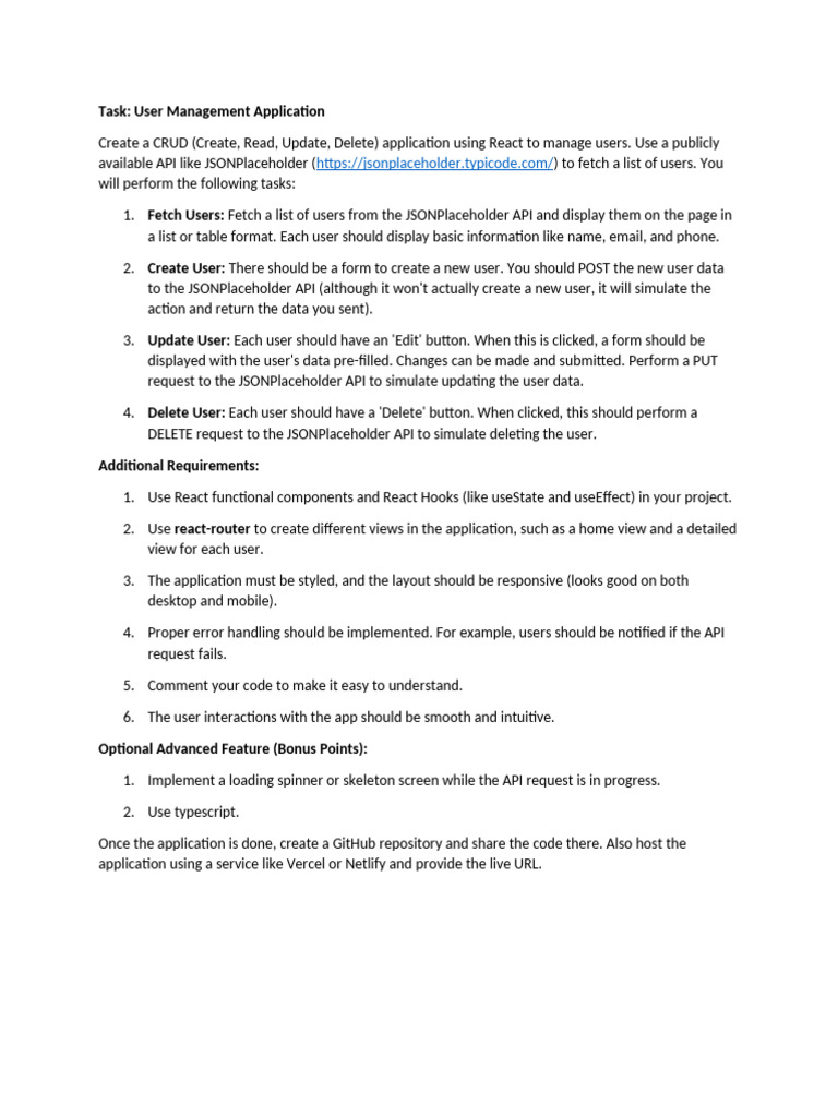 Assignment React | PDF
