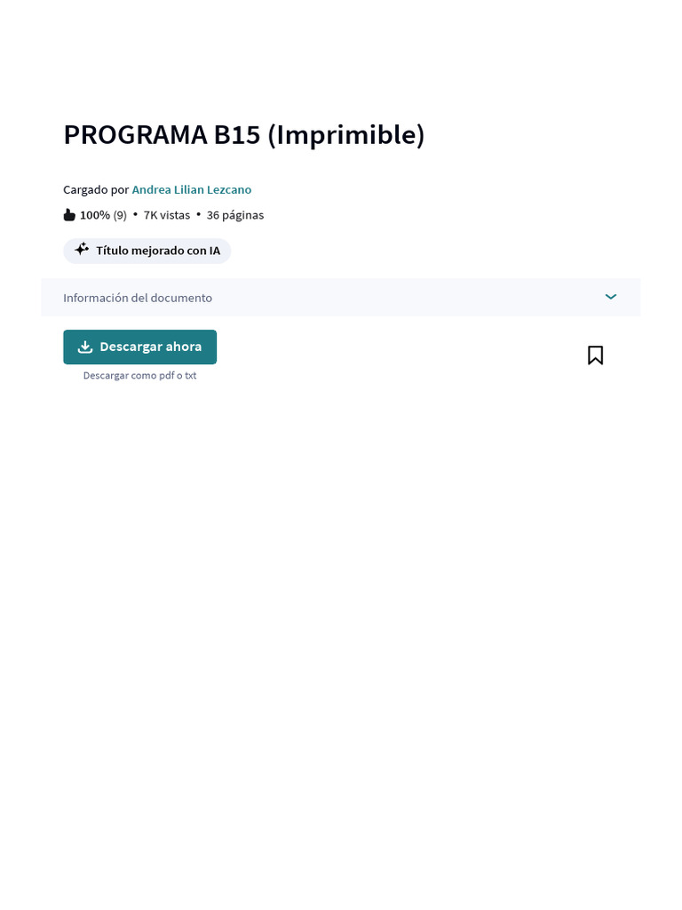 PROGRAMA B15 (Imprimible) | PDF | PDF