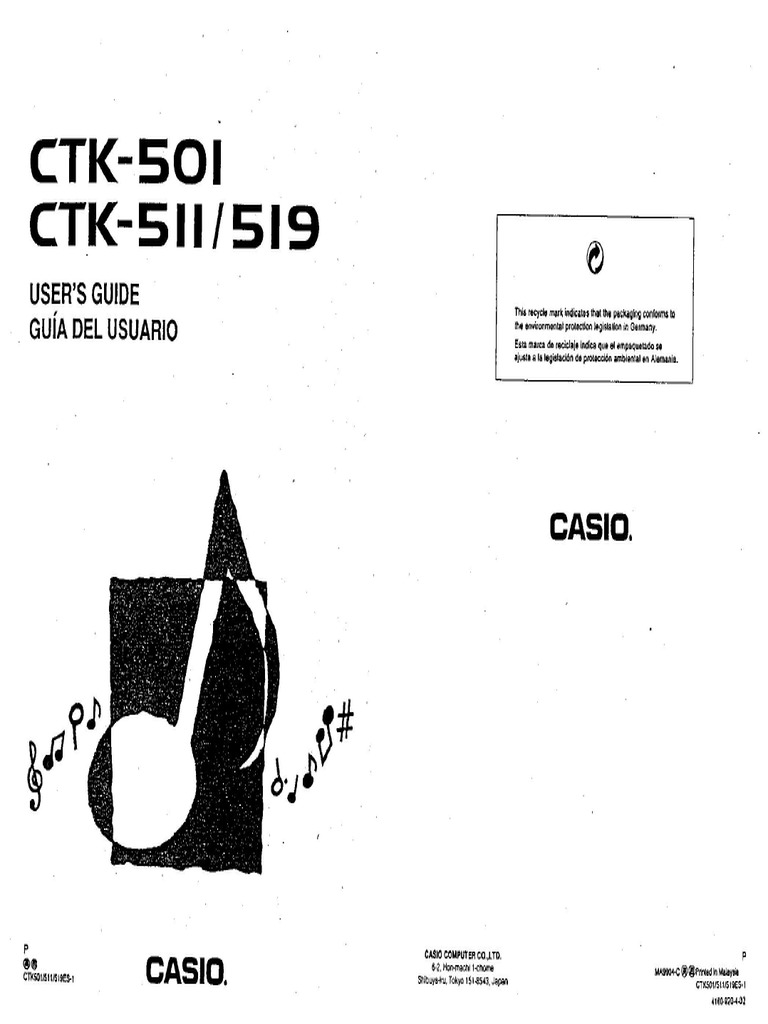 Casio CTK 501 Owner Manual | PDF