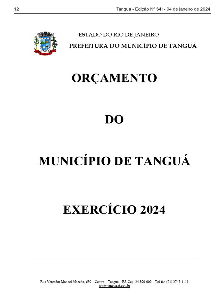 LOA 2024 Lei 1565 13 D.O. 641 | PDF