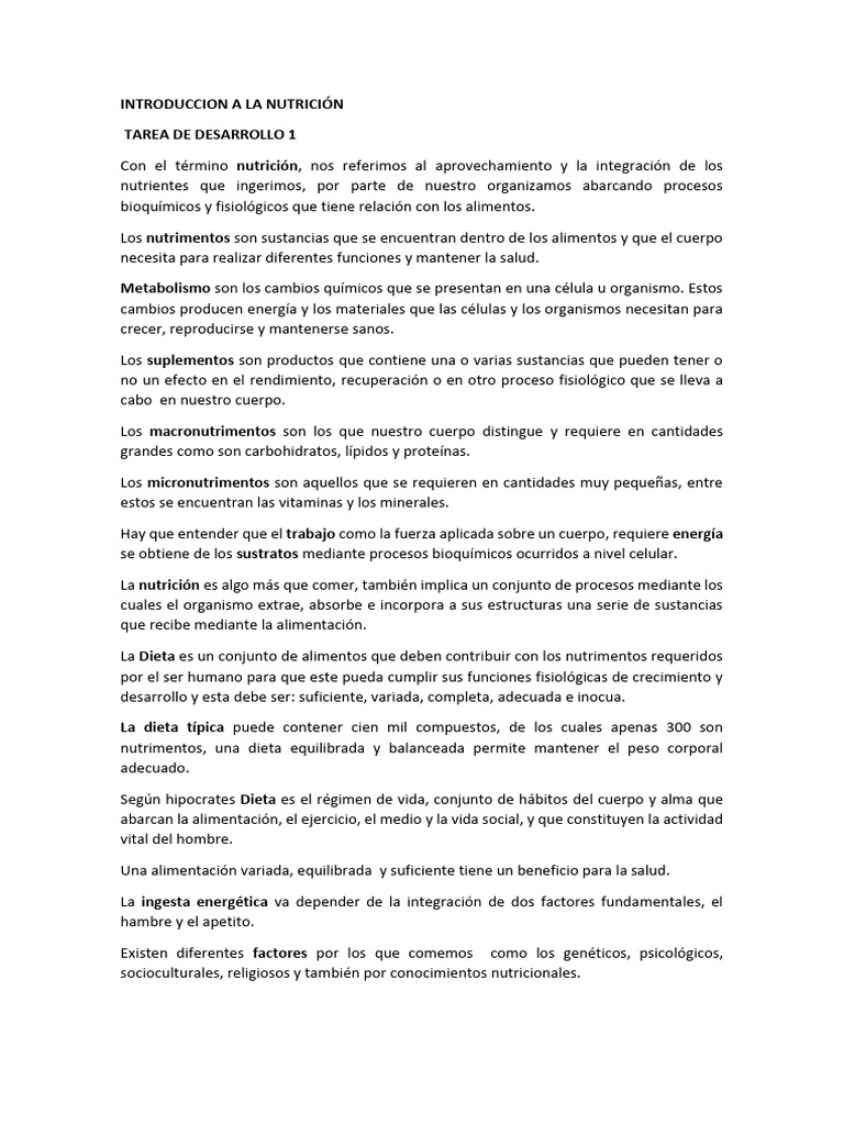 Tarea 1 Intro Nut | PDF