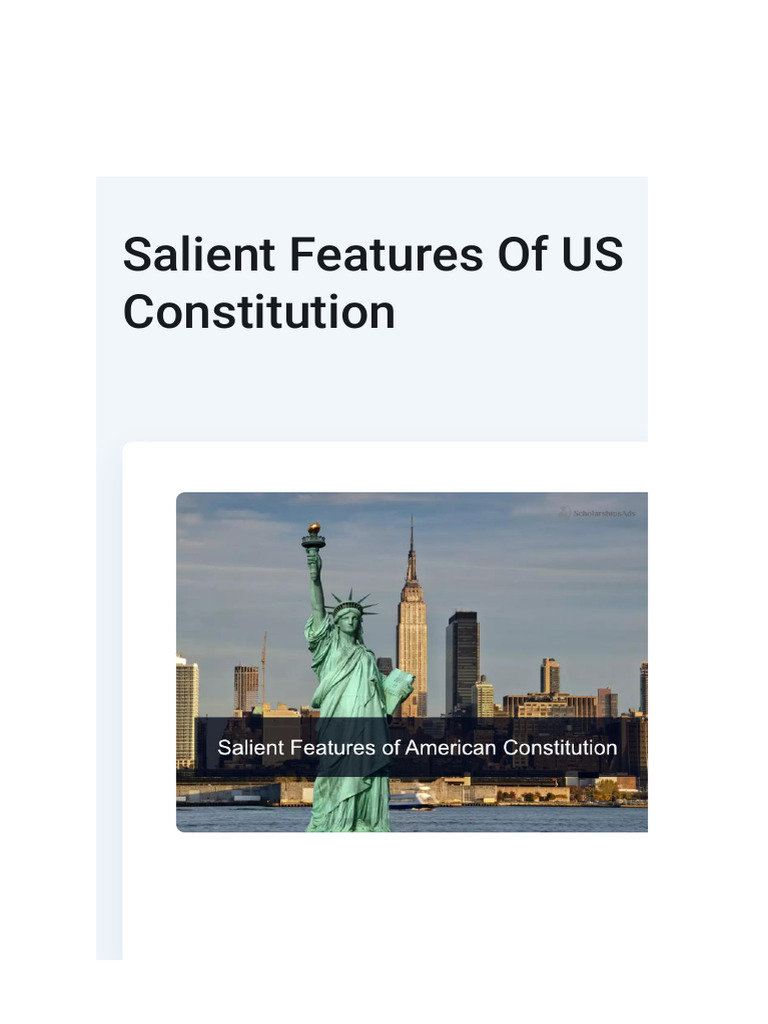 Salient Feature of USA CONSTITUTION | PDF