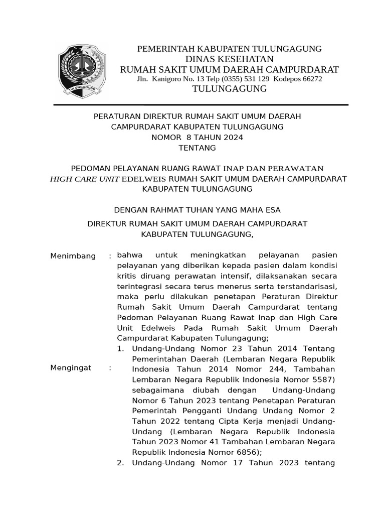 Perdir Pedoman Edelweis RSCD 2024 Fix | PDF