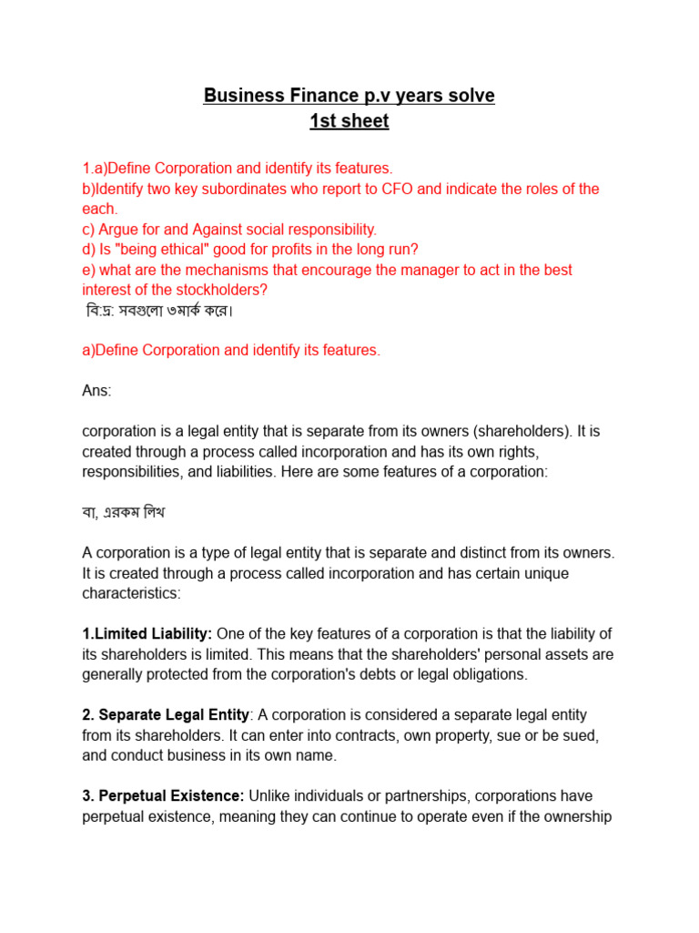 Business Finance P.V Years Solve Sheet | PDF